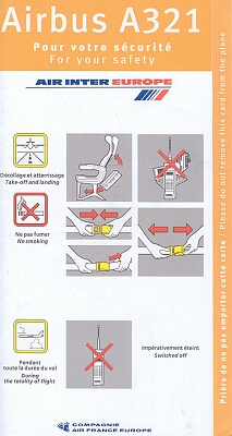 AIRLINE SAFETY CARDS FROM AIRLINES WORLDWIDE