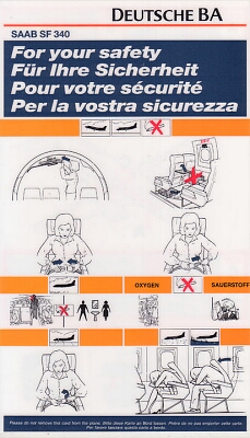 AIRLINE SAFETY CARDS FROM AIRLINES WORLDWIDE