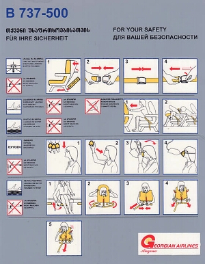 AIRLINE SAFETY CARDS FROM AIRLINES WORLDWIDE