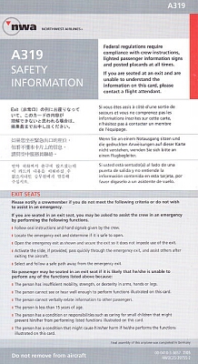 AIRLINE SAFETY CARDS FROM AIRLINES WORLDWIDE