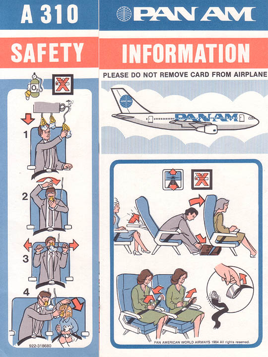 Airline Safety Card For pan am a310 922-318680 1984.jpg