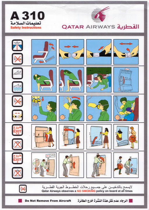 Airline Safety Card For qatar airways a310.jpg