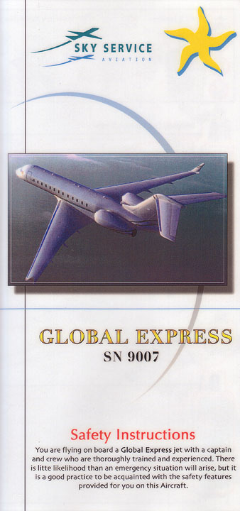 Airline Safety Card For sky service aviation global express.jpg