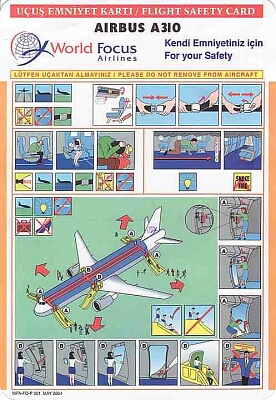 AIRLINE SAFETY CARDS FROM AIRLINES WORLDWIDE