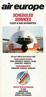 Airline Timetable Brochures for Vintage Airlines Of The Past
