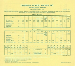 Airline Timetable Brochures for Vintage Airlines Of The Past