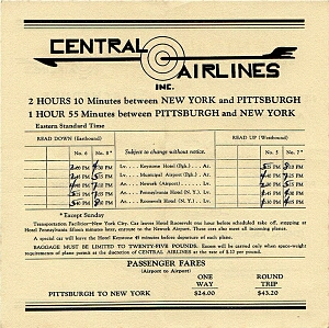 Airline Timetable Brochures for Vintage Airlines Of The Past