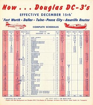 Airline Timetable Brochures for Vintage Airlines Of The Past