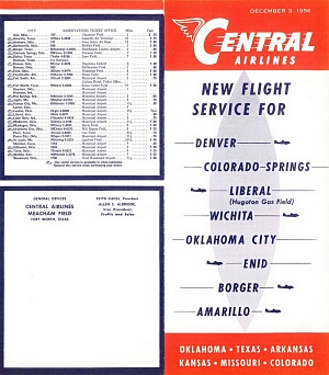 Airline Timetable Brochures for Vintage Airlines Of The Past
