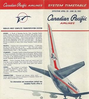 Airline Timetable Brochures for Vintage Airlines Of The Past